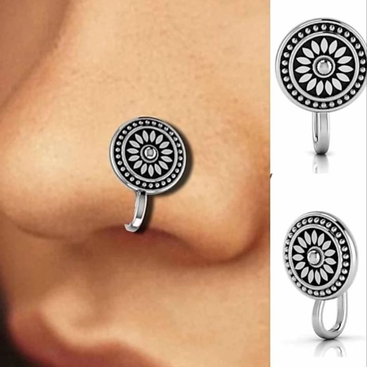 Beautiful random design nose pin for women non pierced | Daraz.com.bd