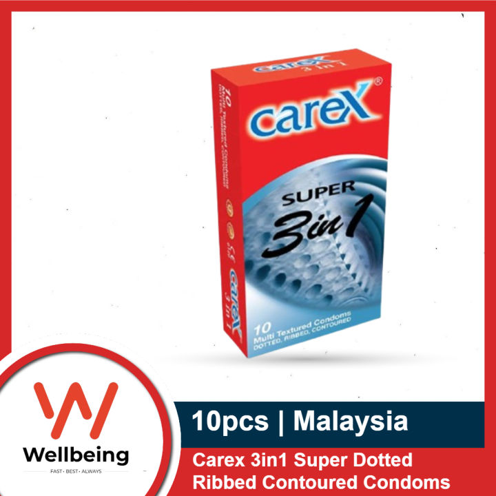 Carex 3in1 Super Dotted Ribbed Contoured Condoms 10pcs Pack | Malaysia ...