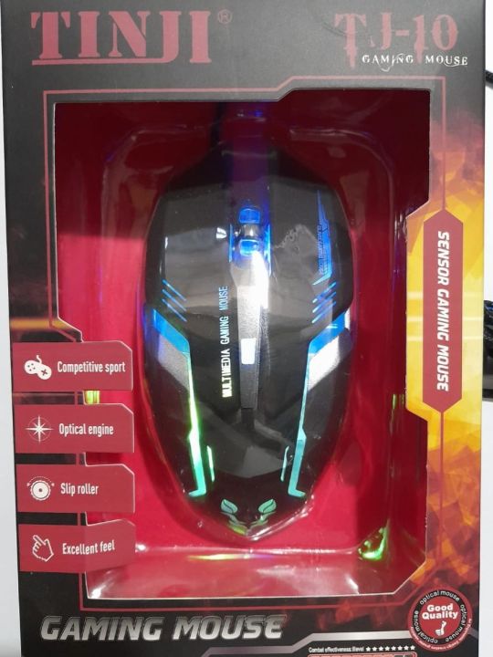 Tj10 6 Botones Luz Led Colores 1600 Dpi Grande Gamer Mouse | Daraz.com.bd