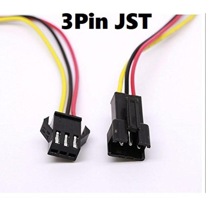 3Pin Black Red Yellow Wire JST Connector 3 Pin Kit JST Male Female Lock ...