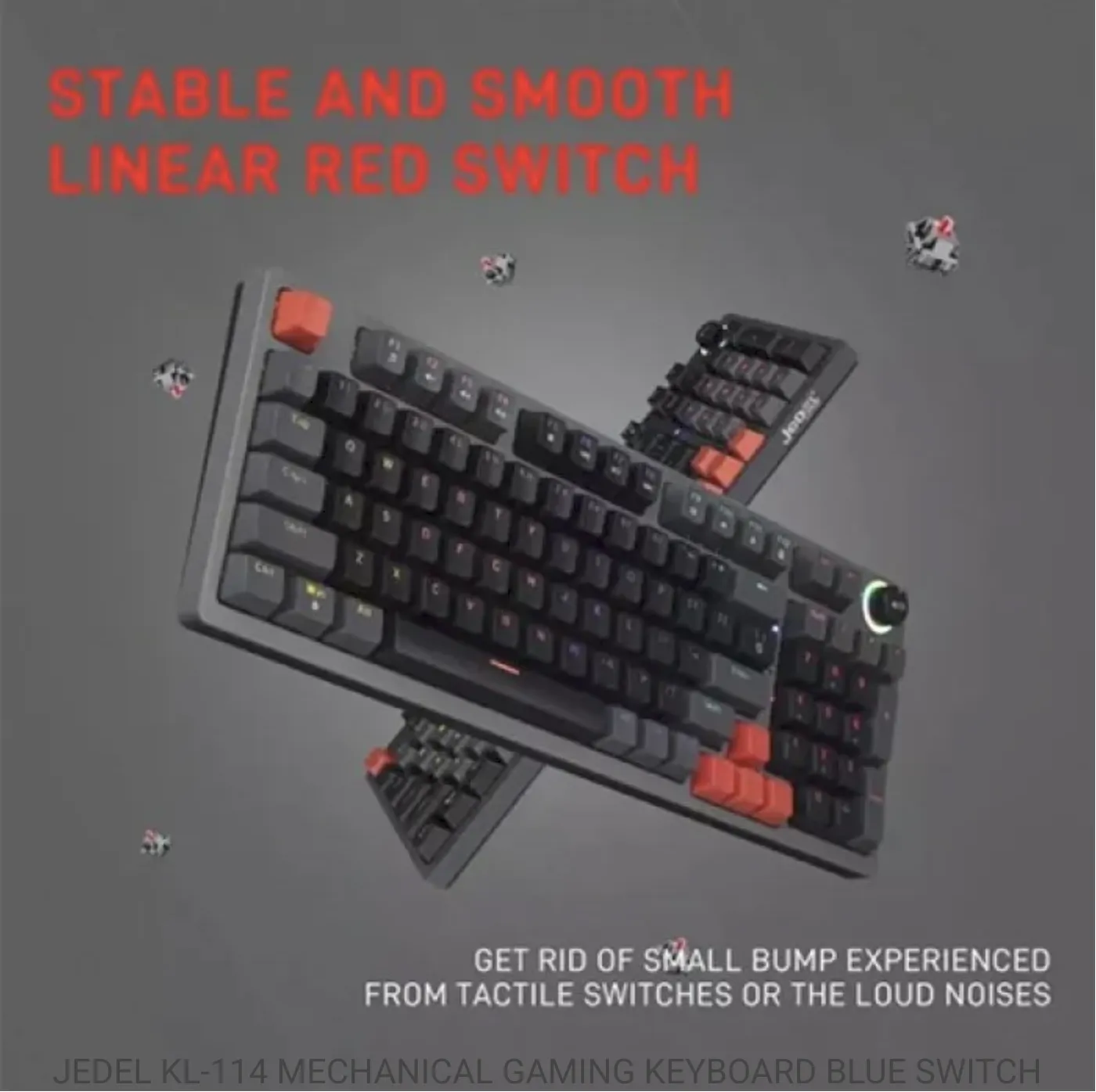 JEDEL-KL-114 Mechanical Gaming Keyboard With Bangla Layout Blue And Red ...