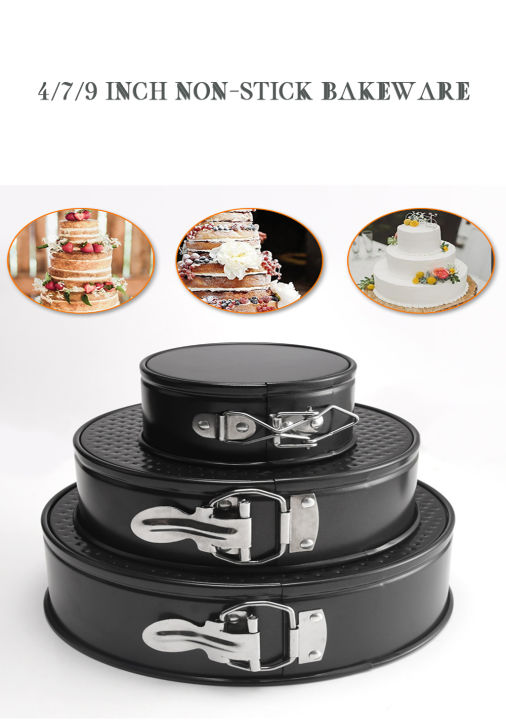 4/7/9 Inch 3-pc suit Non-stick Bakeware, Carbon Steel Movable Bottom ...