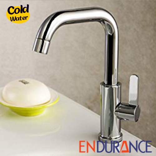 L Shape 360 Degree Rotate Basin Water Tap Cold Water Tap Silver Colour ...