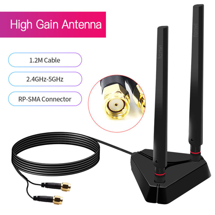 WiFi Antenna RP-SMA Male Connector Dual Band 2.4GHz 5GHz For AX210 ...