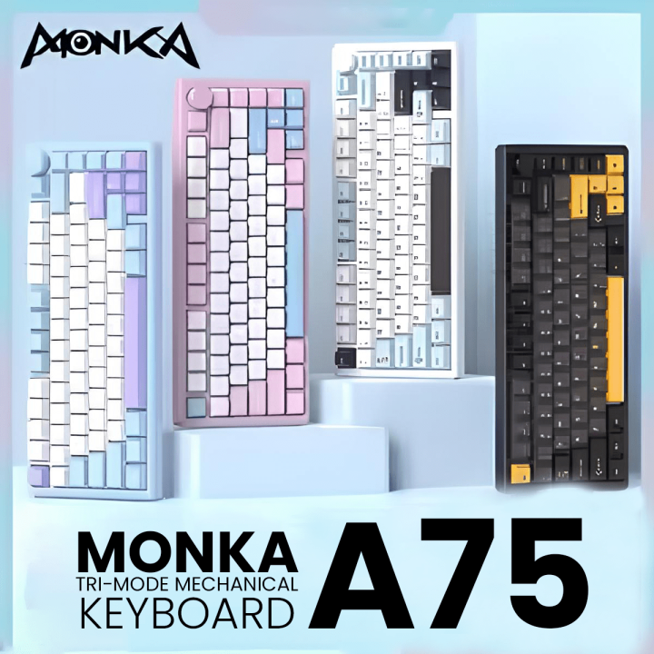 MONKA A75 Aluminum Tri-Mode Wireless Mechanical Keyboard | Daraz.com.bd