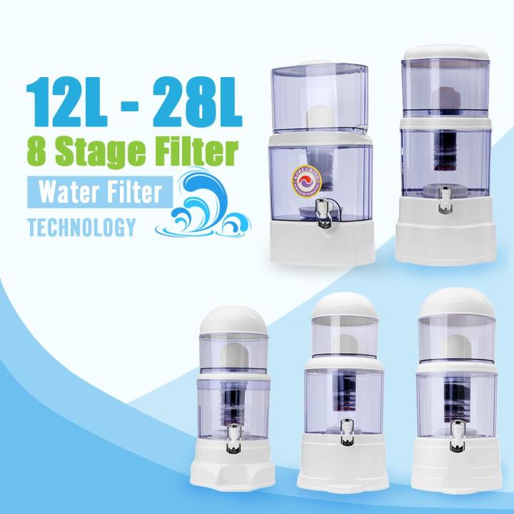 12L-28L 8 Stage Water Filter Ceramic Carbon Mineral Benchtop Dispenser ...