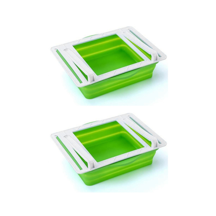 Drawer Refrigerator Storage Box Clear Plastic Organizer Bins Square ...