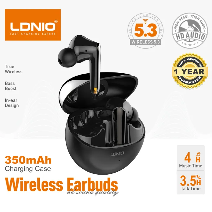 LDNIO Wireless Earbuds, Bluetooth 5.3 Earphone, HI-FI Music Quality ...