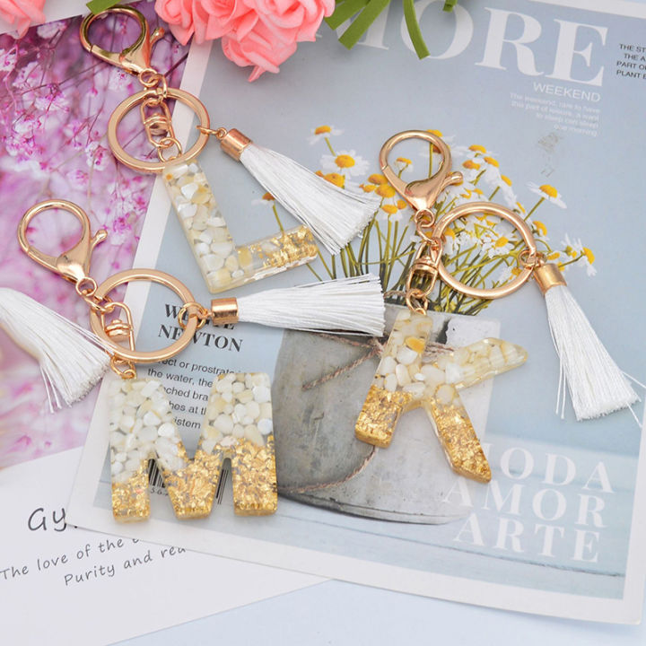 【Exclusive Online Deals】 1Pc Tassel Alphabet Keychain Letter Keyring ...