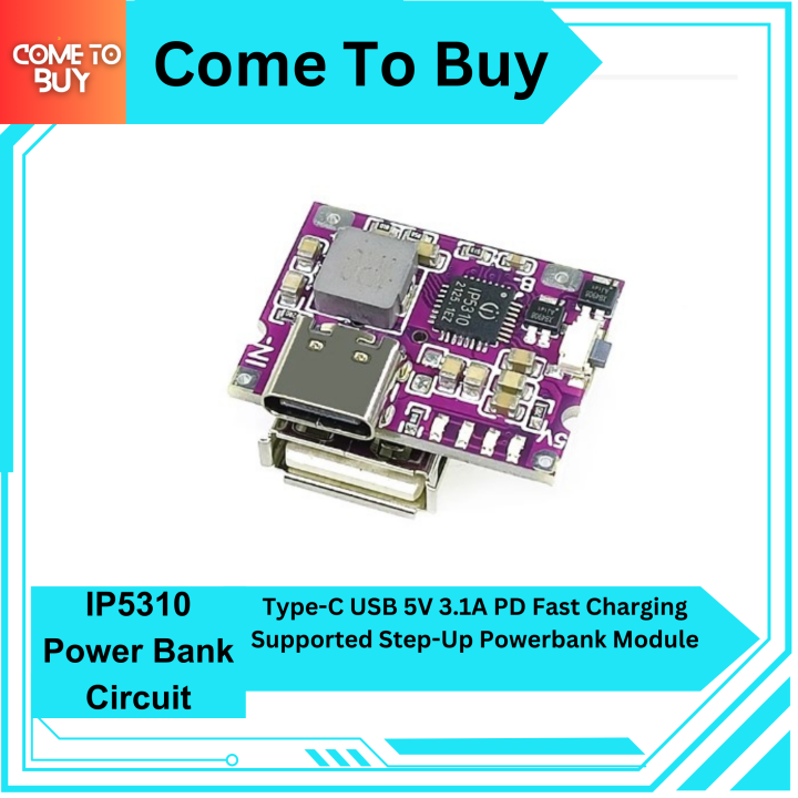 Type-C USB 5V 3.1A PD Fast Charging Supported Step-Up Powerbank Module ...