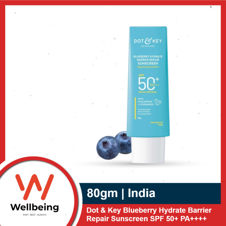 Dot & Key Blueberry Hydrate Barrier Repair Sunscreen 80gm SPF50+ PA ...