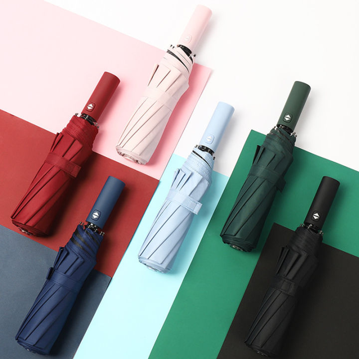 Xiaomi color matching handle 12 bone automatic umbrella vinyl sunscreen ...
