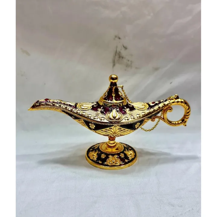 Aladin Lamp / Prodip Showpiece Magic Lamp/ Classic Metal Carved Aladdin ...
