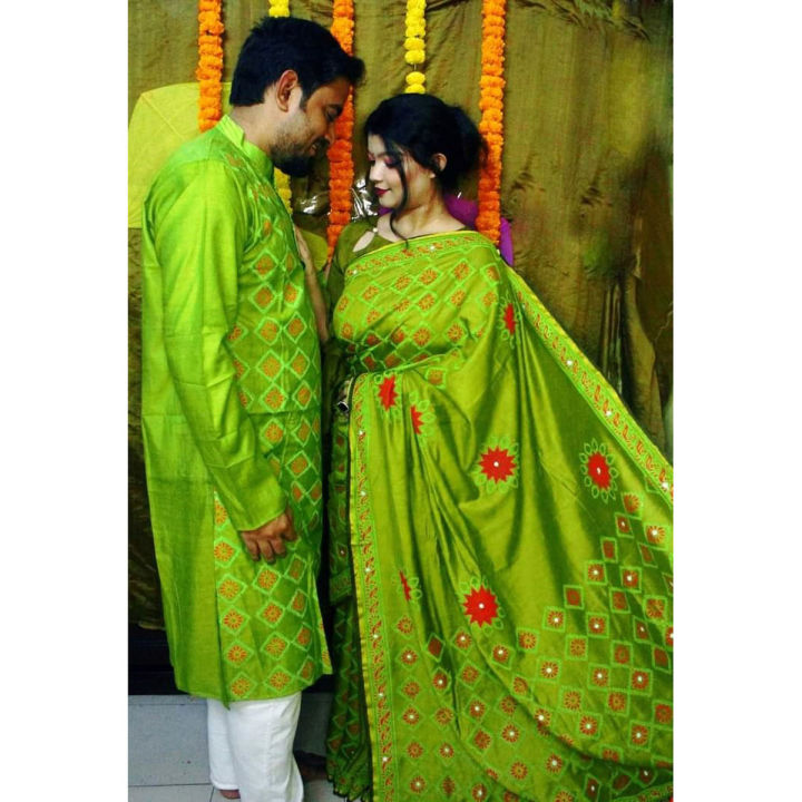 Saree and Panjabi Combo for Couple - Panjabi - Panjabi For Men | Daraz ...