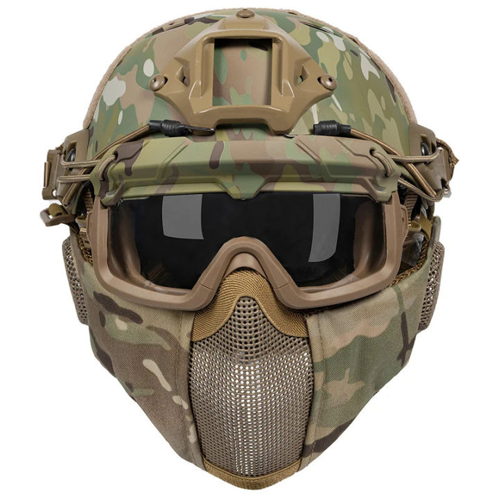 OneTigris Tactical Helmet Mask Goggle Sets Airsoft Paintball Helmet ...