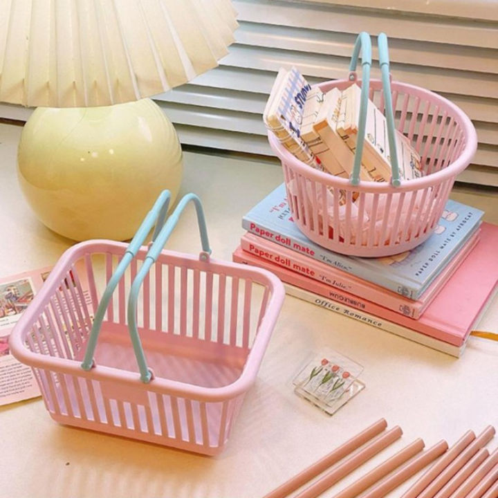 Kitchen Storage Basket Hollow Portable Shower Bath Baskets Desktop Fruit Baskets Child Toys ...