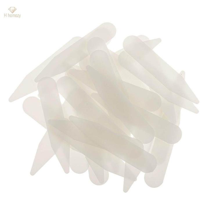 2x200 Pieces Plastic White Collar Stays Bones Stiffeners Beige 5x1cm ...
