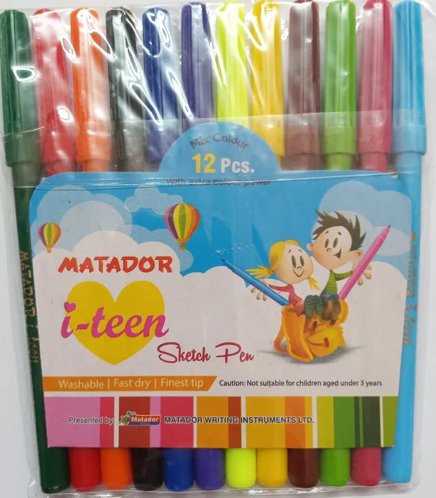 Matador Sketch pen Sign Pen 12 color - Exceptionally beautiful and ...
