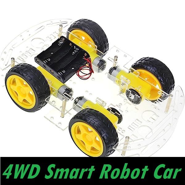 4WD Smart RO-BOT Car Chassis 2 Layer Smart Car Acrylic Chassis Plate 26cm Kit Without Battery ...