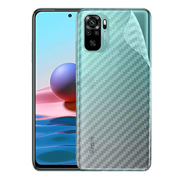 For Xiaomi Redmi Note 10 Pro Max Transparent 3D Carbon Fiber Back Skin ...
