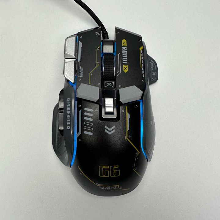 G6 Gaming Mouse 12-Key Mechanical Mouse 12800DPI Ergonomic Wired Mosue 10-key Macro Programmable ...