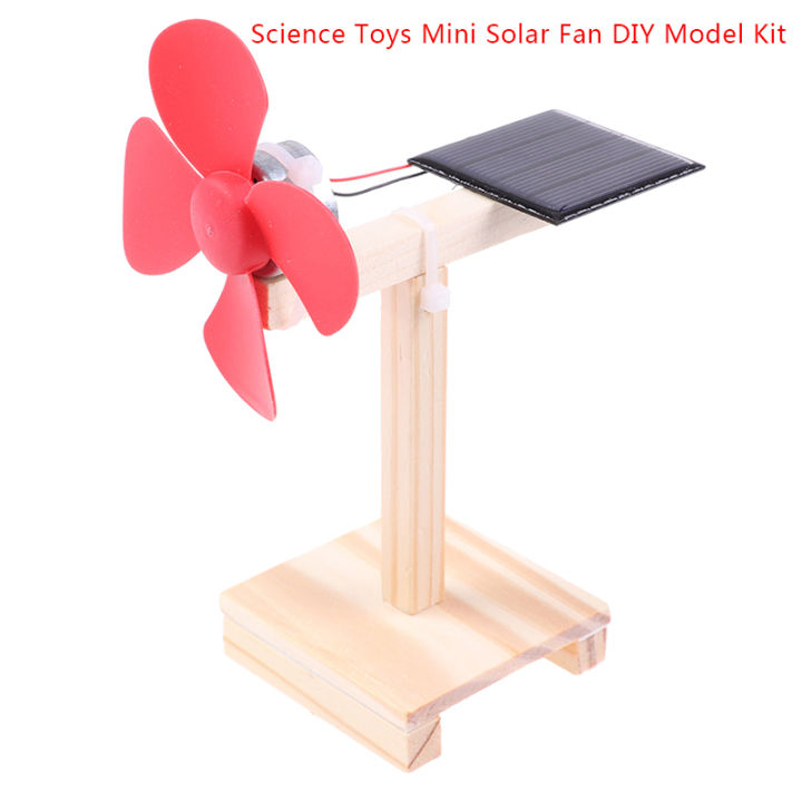 Science Toy Mini Solar Fan DIY Model Kit Wooden Students Physics ...