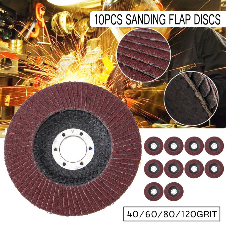 10X Sanding Flap Discs Metal Sanding Flap Discs Angle Grinder Wheels 4. ...