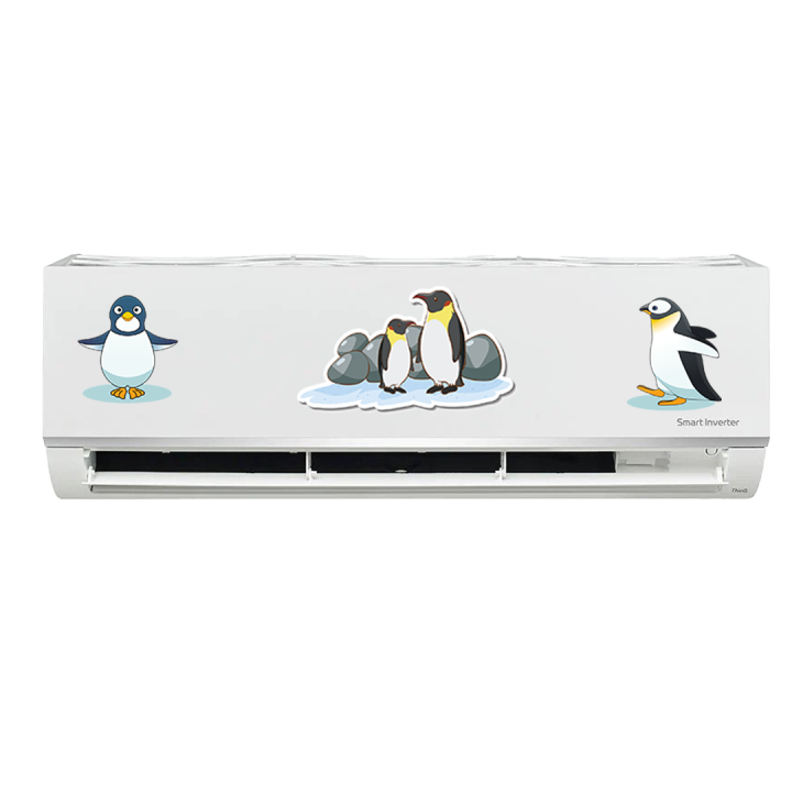 Cute Little Penguins Decorative AC Sticker (Multicolor 30cmx91cm) Self ...