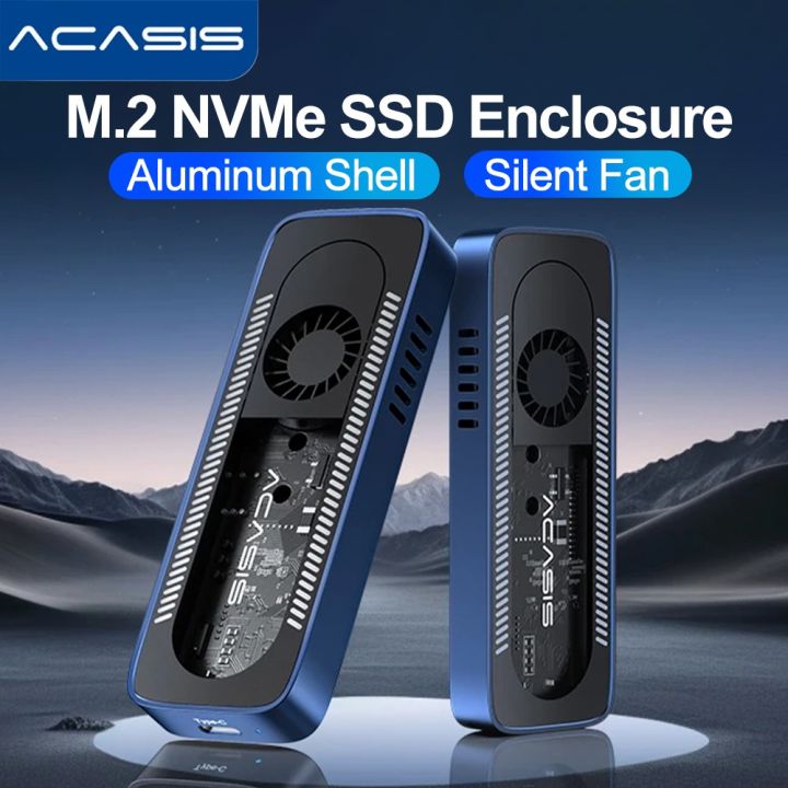 ACASIS 10Gbps M.2 NVME SSD Enclosure Case Built-in Cooling Fan Type-C ...