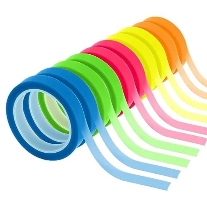 10 Rolls Transparent Highlighter Tape, 5 Colors Book Annotation Sticky ...