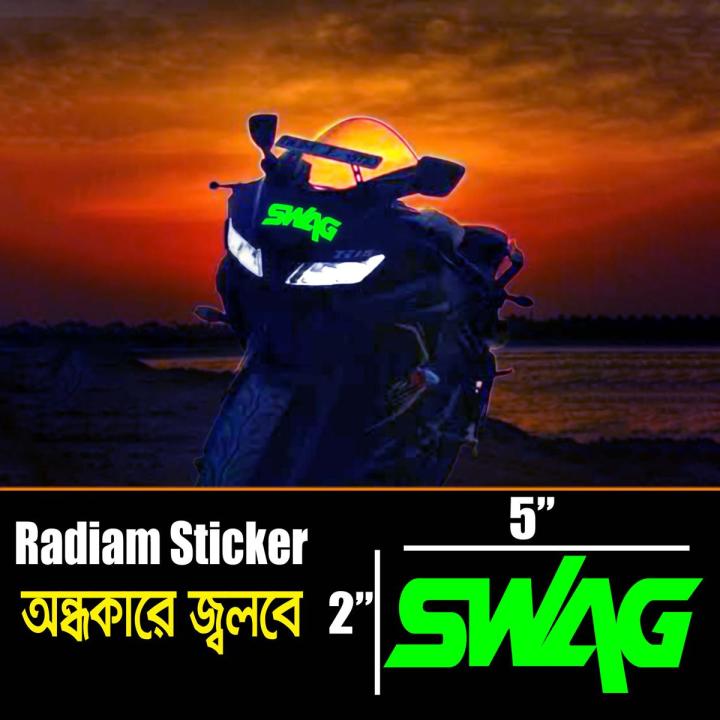 Bike Radium Sticker - SWAG / Glow in the dark ( Waterproof & Premium ...