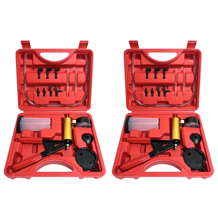 2X Manual Vacuum Pump Set Brake Fluid Discharge Tool Auto Repair Tool ...