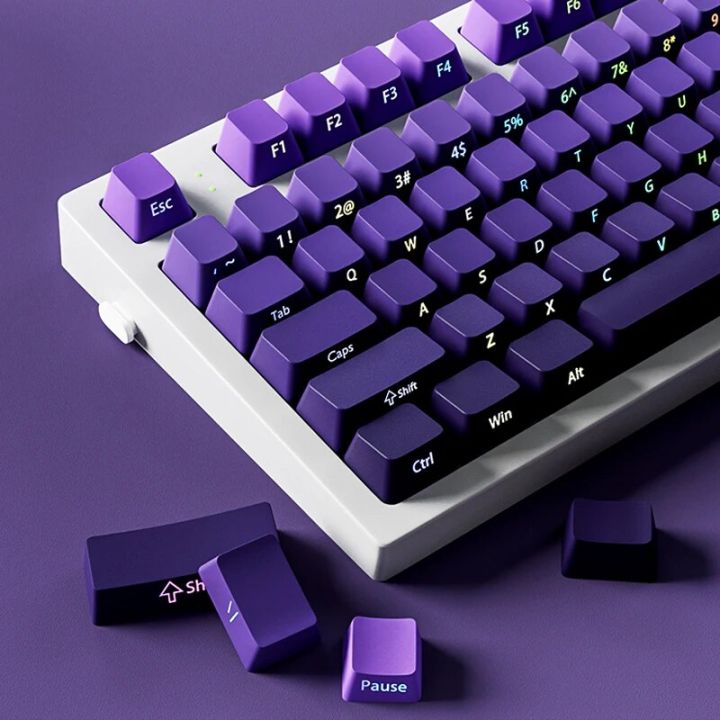 Gradient Purple Double Shot PBT Keycap OEM Profile Side Print RGB ...