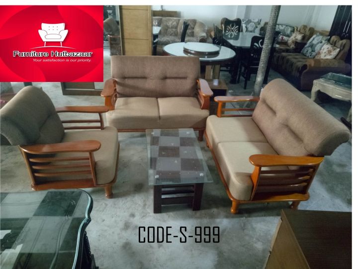 S-655 POPULAR 2+2+1 NIM WOOD SOFA KATH COLOR WITHOUT CENTER TABLE ...