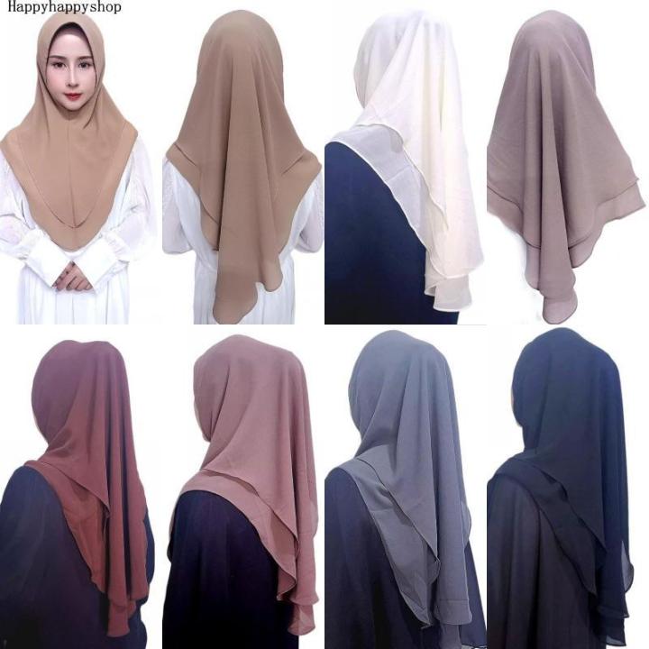 【Get the Perfect Fit】 Women's Two Layers Hijab Instant Malaysia ...