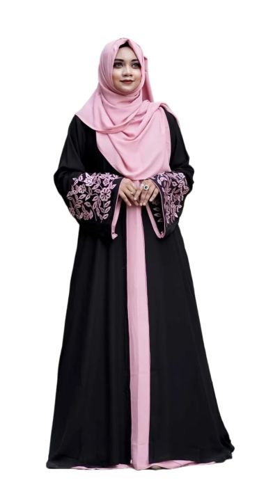 Elegant design Dubai cherry computer embroidery work borka without ...