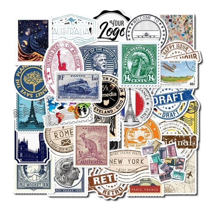 【3C VictoryEagle】Retro Boarding Pass Air Tickets Stamp Suitcase ...