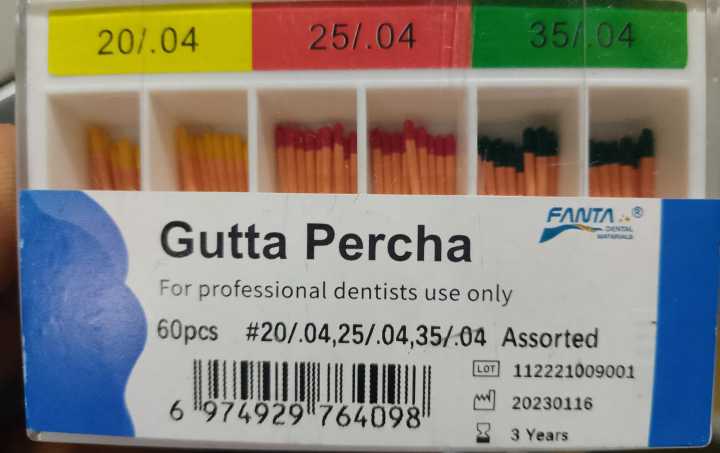 FANTA Gutta Percha Points ( Dental GP) Cones for Obturating Root Canals ...