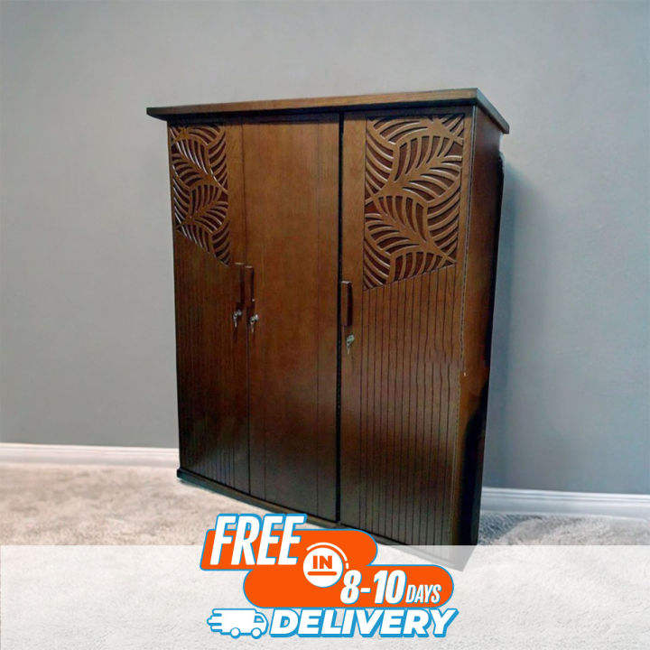 Wood Almirah A-689 3 Shutter Finishing Smoothly | Daraz.com.bd
