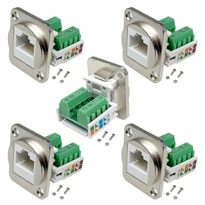 RJ45 Panel Mount Screw Terminal Adapter D-Type RJ45 Female Solderless ...