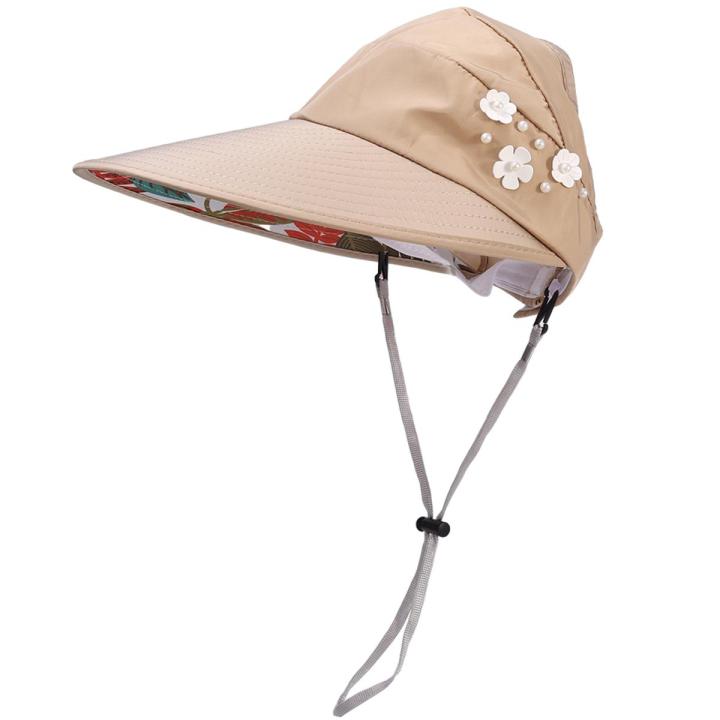 Sun Shade Beach-hat Wide Brim Sun Cap Adjustable Summer Uv-anti Summer ...