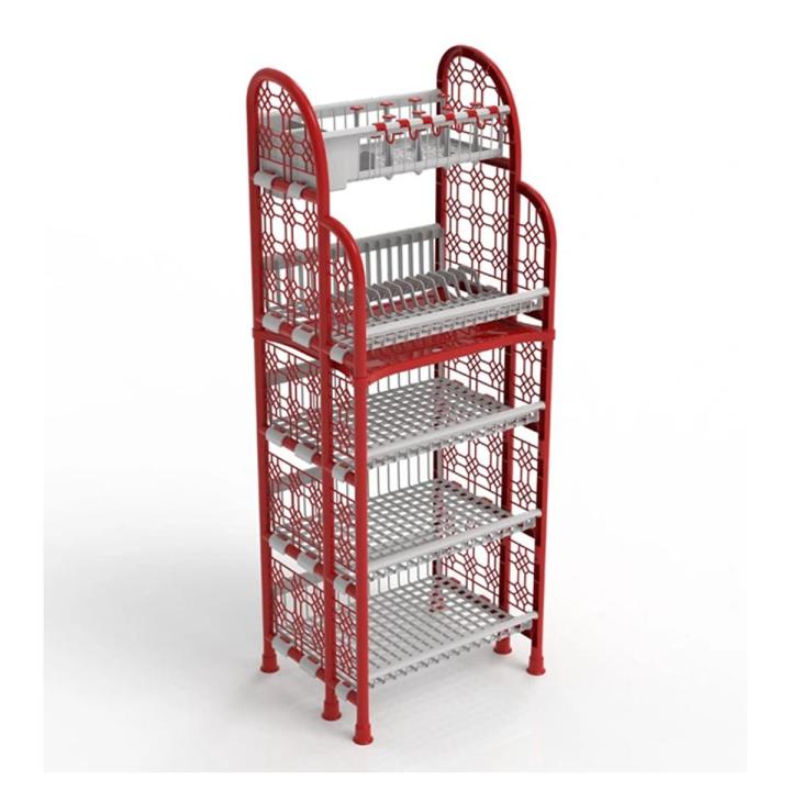RFL Hexagonal Standard kitchen Rack 5 Step-Red & White 937060 | Daraz ...