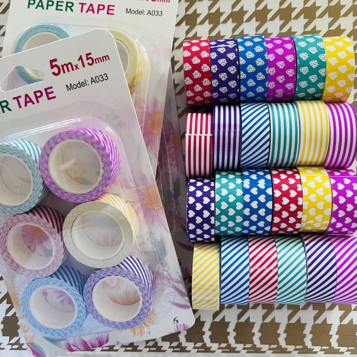 4 Different Design Craft Paper Tape( Pack of 6) | Daraz.com.bd