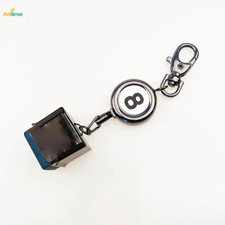 Pool Chalk Holder Keychain Pool Cue Chalk Bag Pocket Retractable Key ...