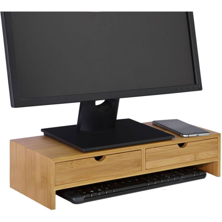 Computer Monitor Stand with 2 Drawers/Monitor Stand For Raisha ...