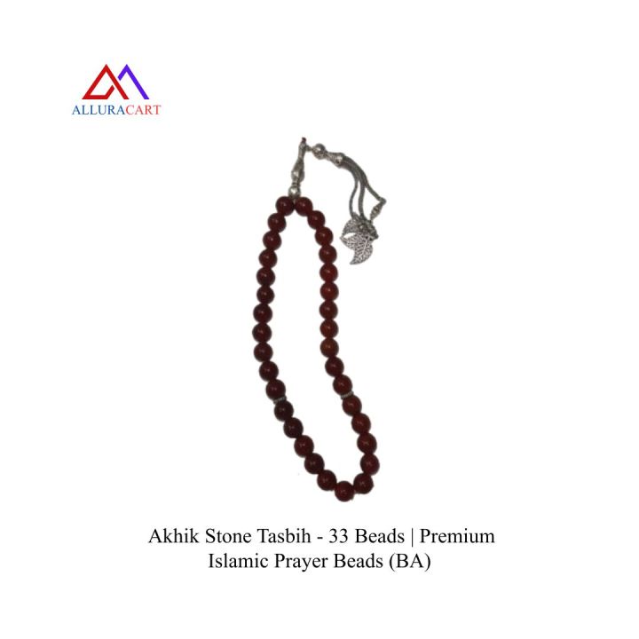 Akhik Stone Tasbih - 33 Beads | Premium Islamic Prayer Beads (BA ...