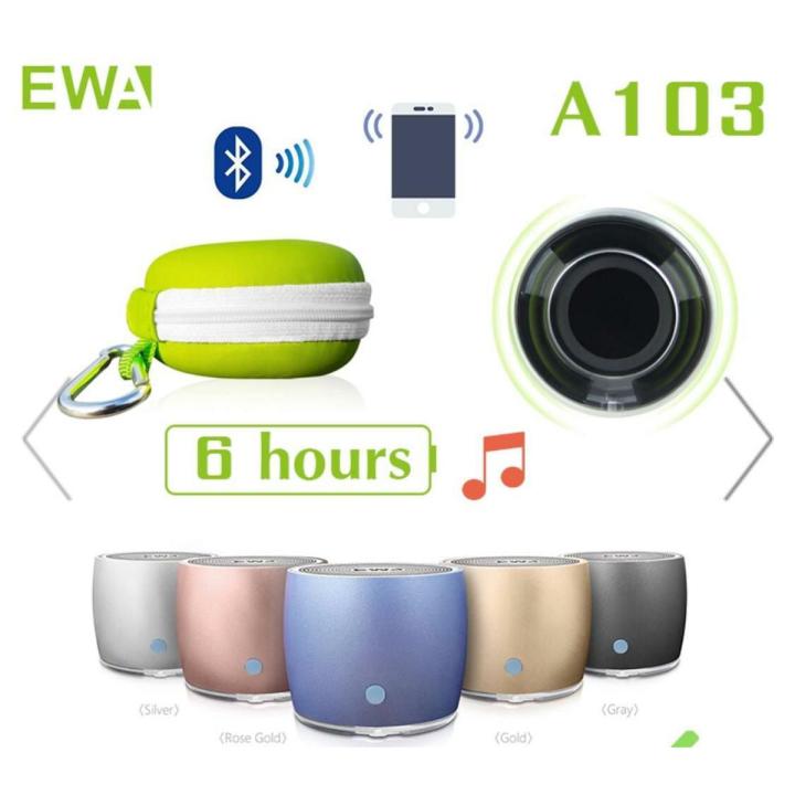 EWA A103 Bluetooth Speaker, Wireless Speaker, Mini Portable with Hard Travel Case, HD Sound and ...