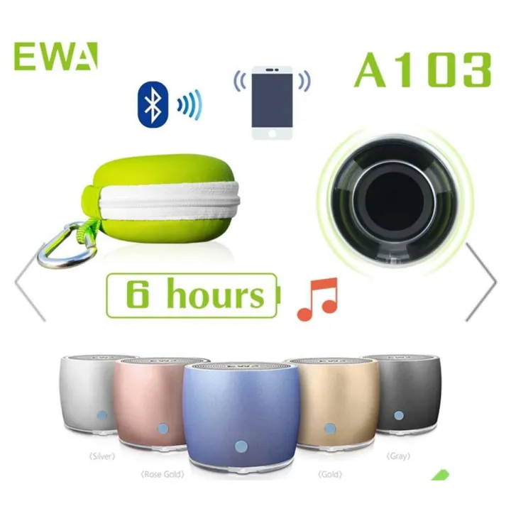 EWA A103 Bluetooth Speaker, Wireless Speaker, Mini Portable with Hard Travel Case, HD Sound and ...