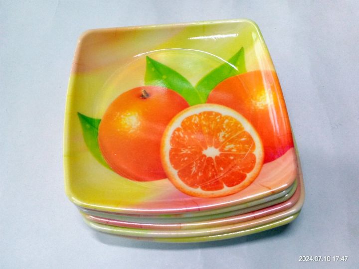Medium size Breakfast plate 6 pieces set 7 inch Nasta plate Multi color ...