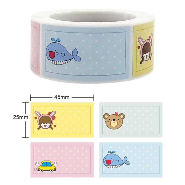250pcs/roll Name Sticker Book Label Items Marked Cartoon Label Blank ...